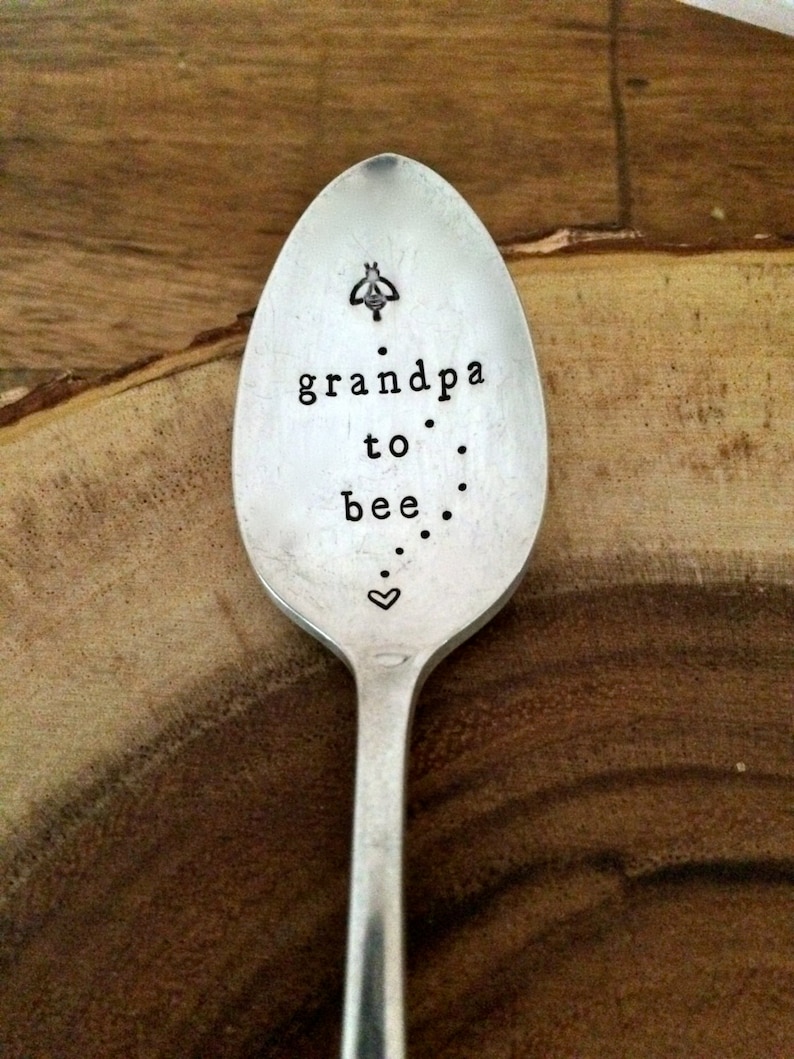Hand Stamped "grandma or Grandpa to Bee" Spoon, Vintage Spoon Hand ...