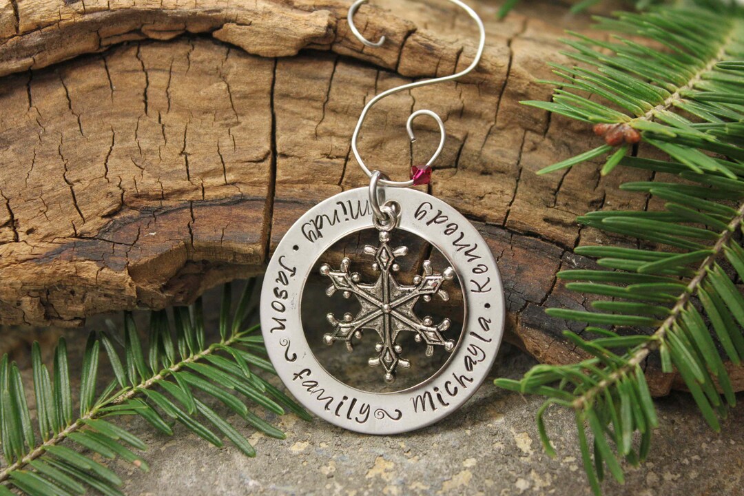 Family All Around Holiday Christmas Hand Stamped Ornament ...