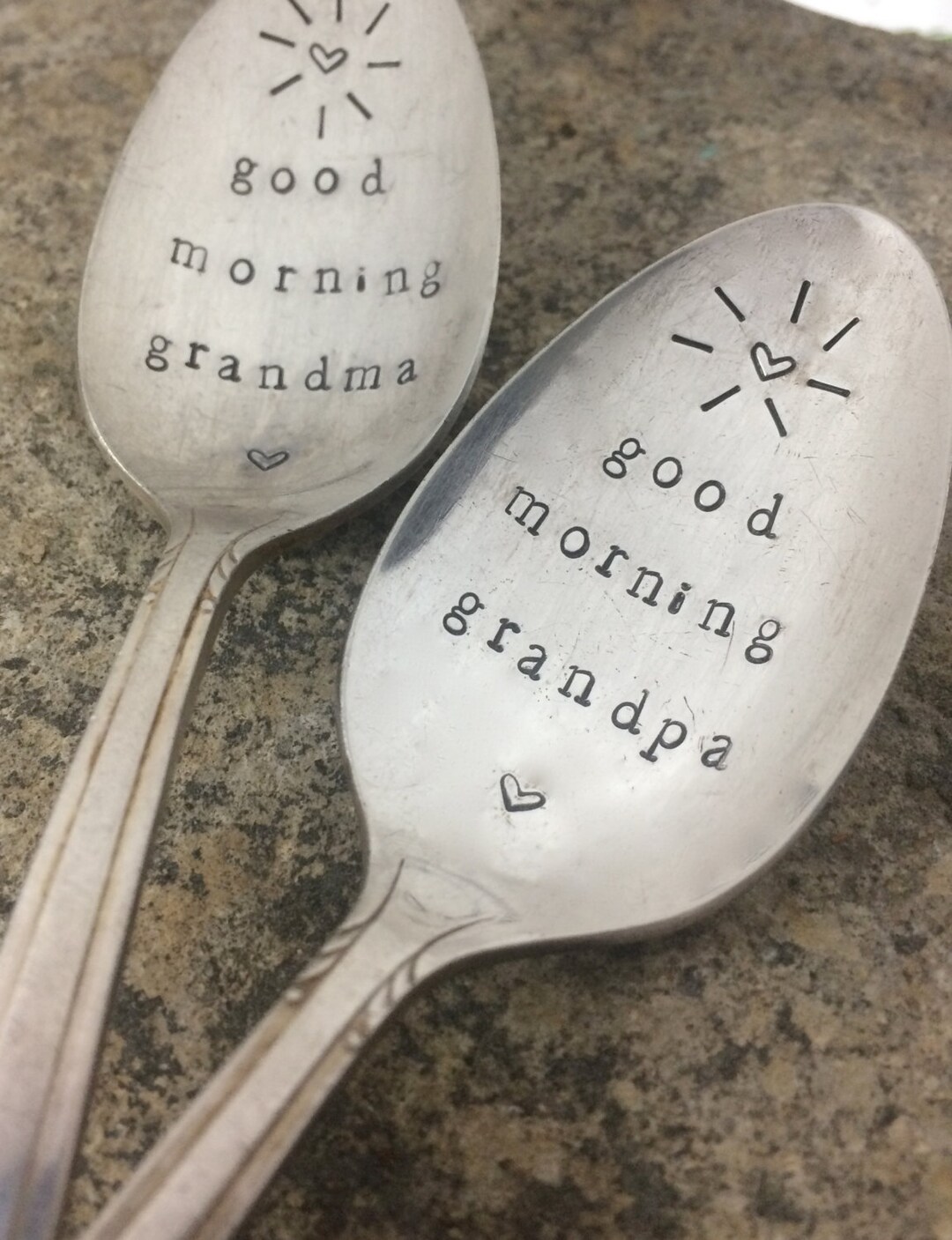 Hand Stamped "good Morning Grandma" "good Morning Grandpa" Vintage Tea ...