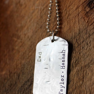 Dads Dog Tag - Personalized Hand Stamped Stainless Steel Dog Tag - Etsy
