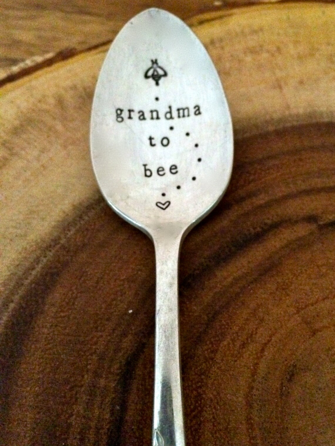 Hand Stamped "grandma or Grandpa to Bee" Spoon, Vintage Spoon Hand ...