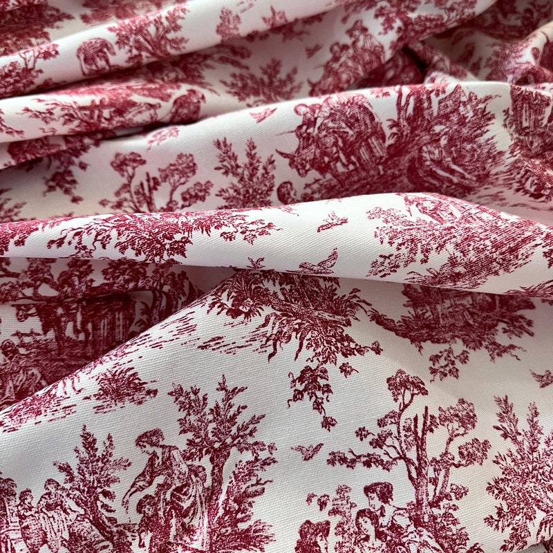 Red Toile Valance - Etsy
