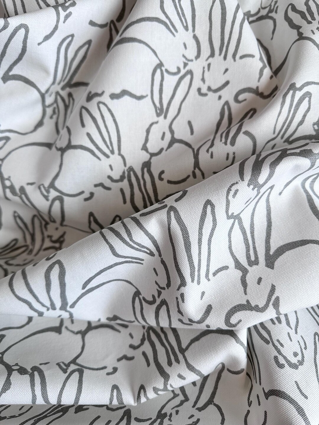 Bunny Rabbit Storm Grey, Cafe Kitchen Curtains, Baby Nursery Kids Room ...