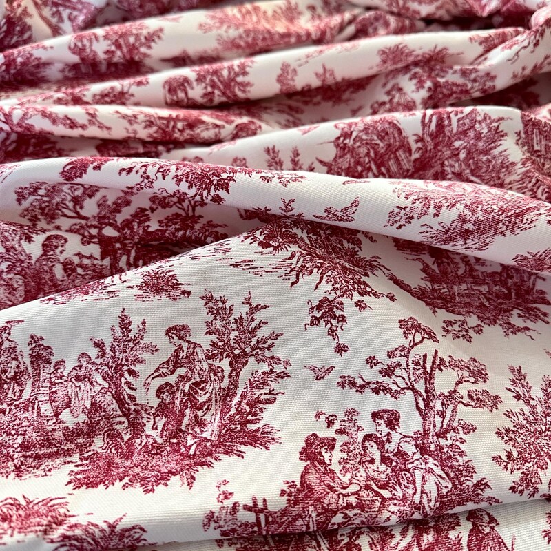 Red Toile Valance - Etsy