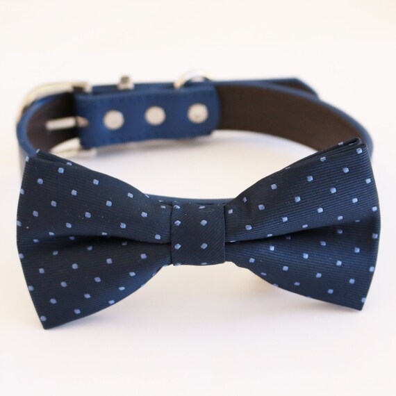 Navy blue bow tie collar XS to XXL collar and bow tie | Etsy