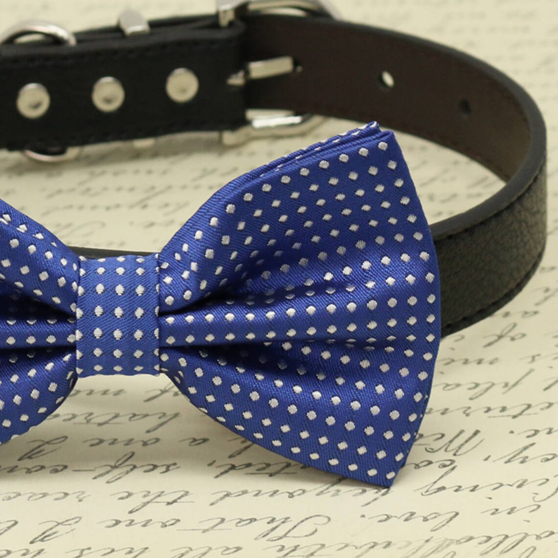 Royal blue bow tie collar XS to XXL collar and bow tie | Etsy