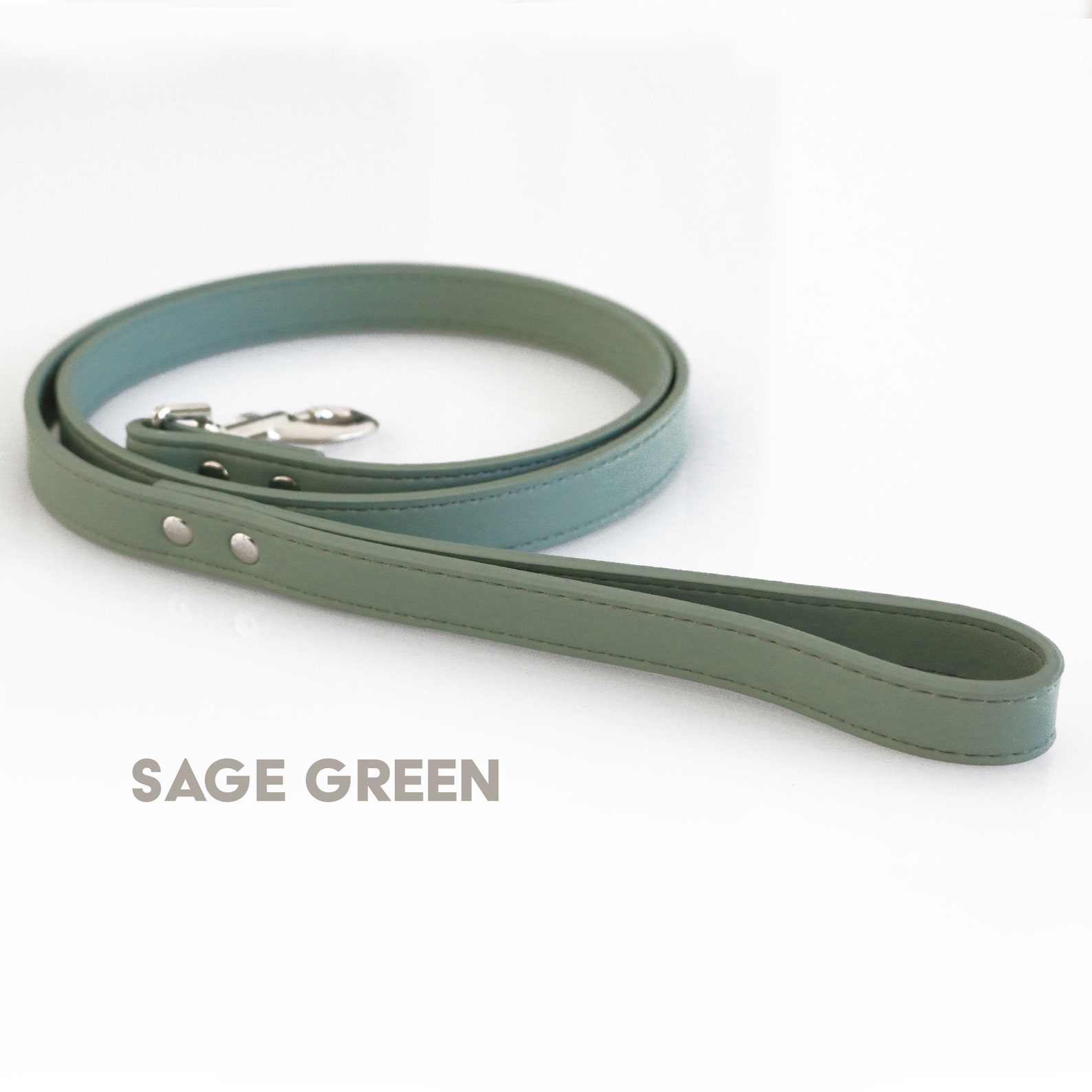 Sage Green Dog Leash Pet Accessory Sage Green Leather Leash - Etsy