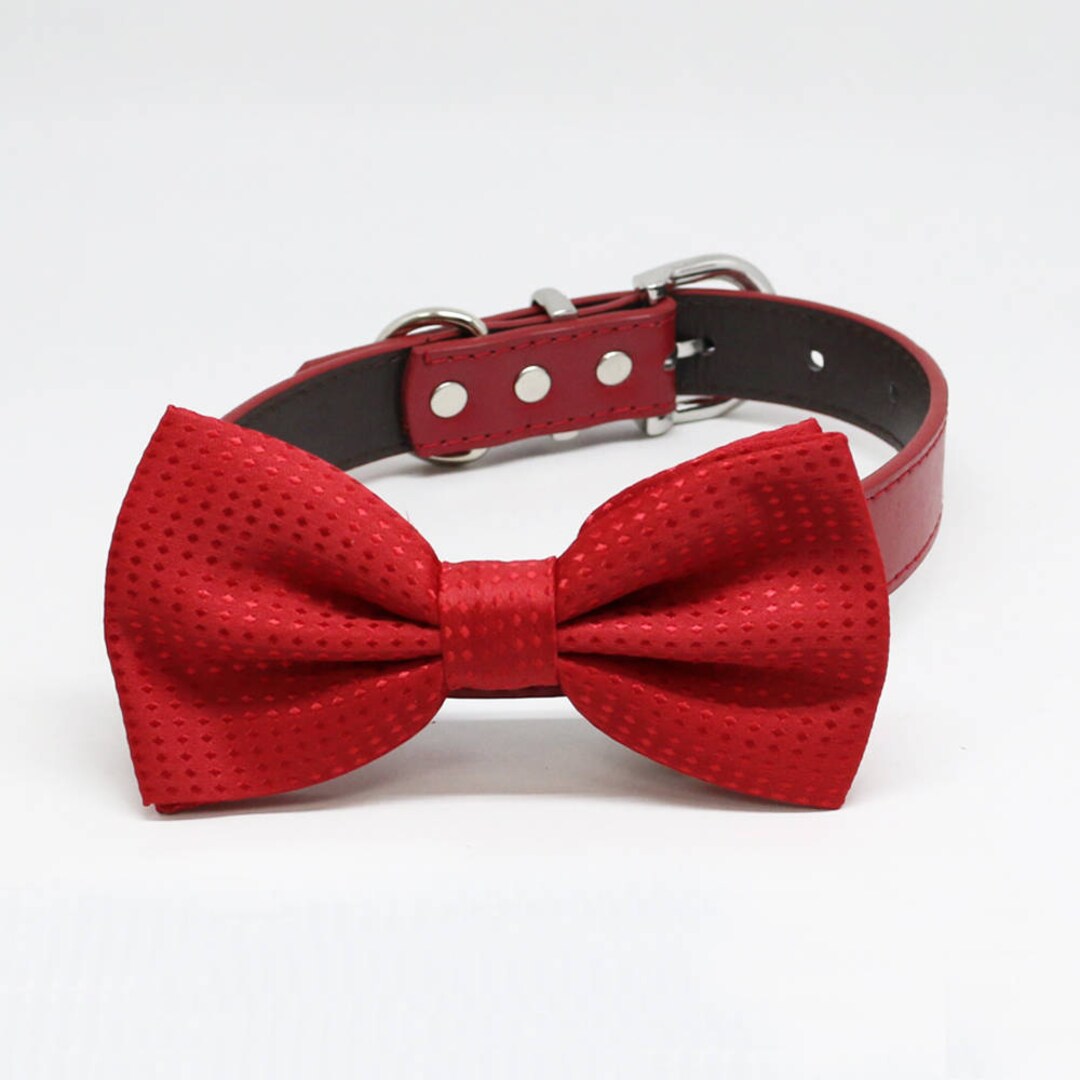 Red Dog Bow Tie Collar Dog Lovers, Red Dog Bow, Pet Wedding Accessory ...