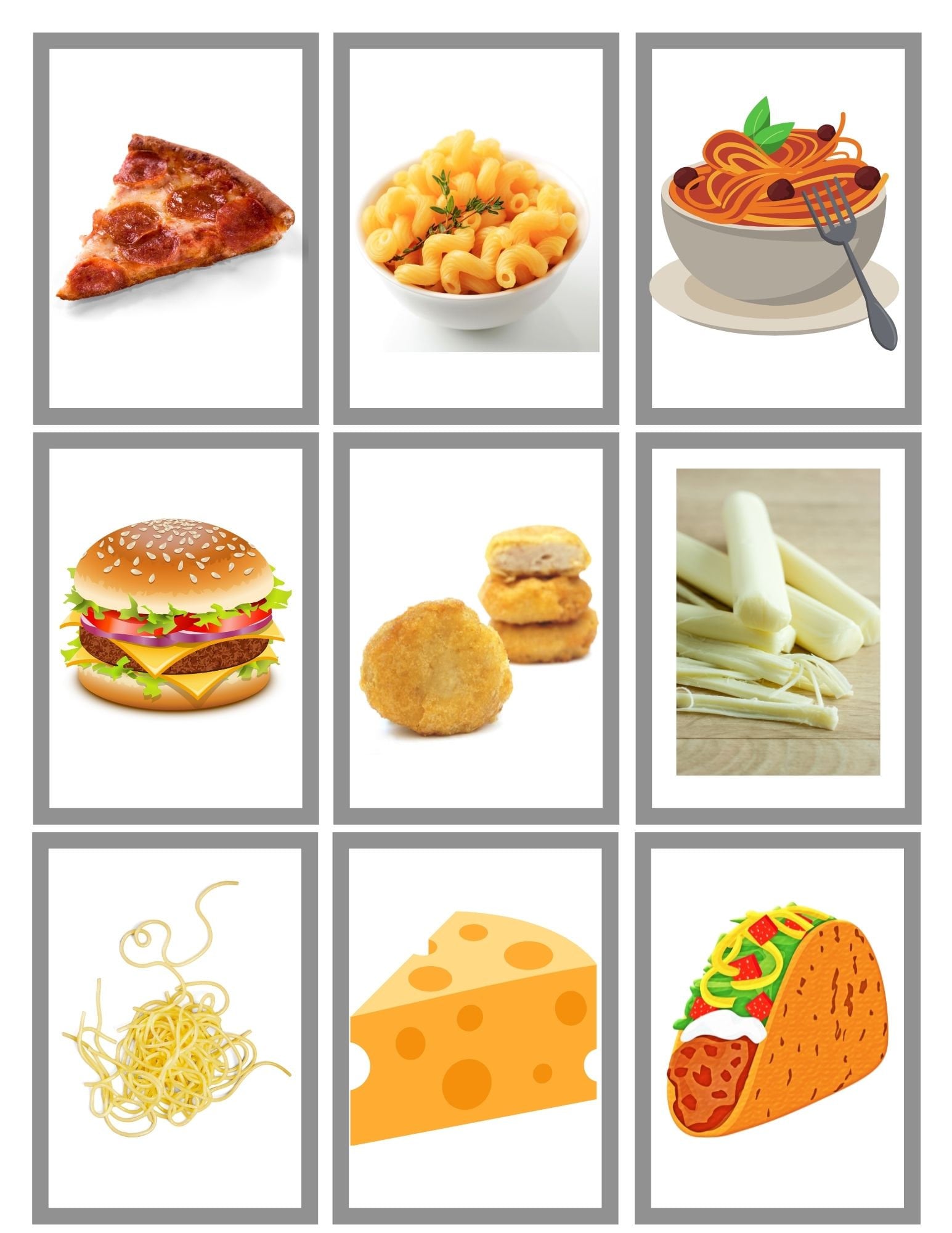 Pictorial Food Printable Cards Digital Download, Speech Development ...
