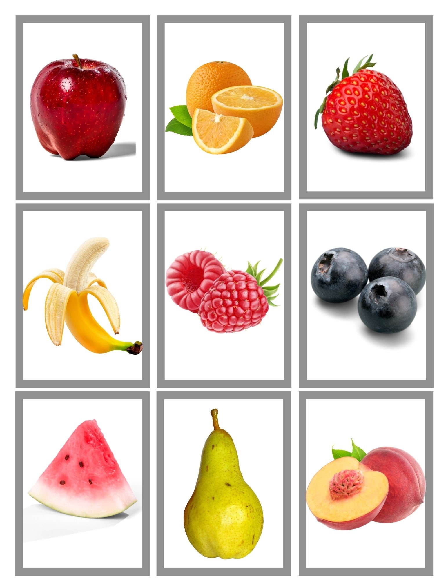 Pictorial Food Printable Cards Digital Download, Speech Development ...