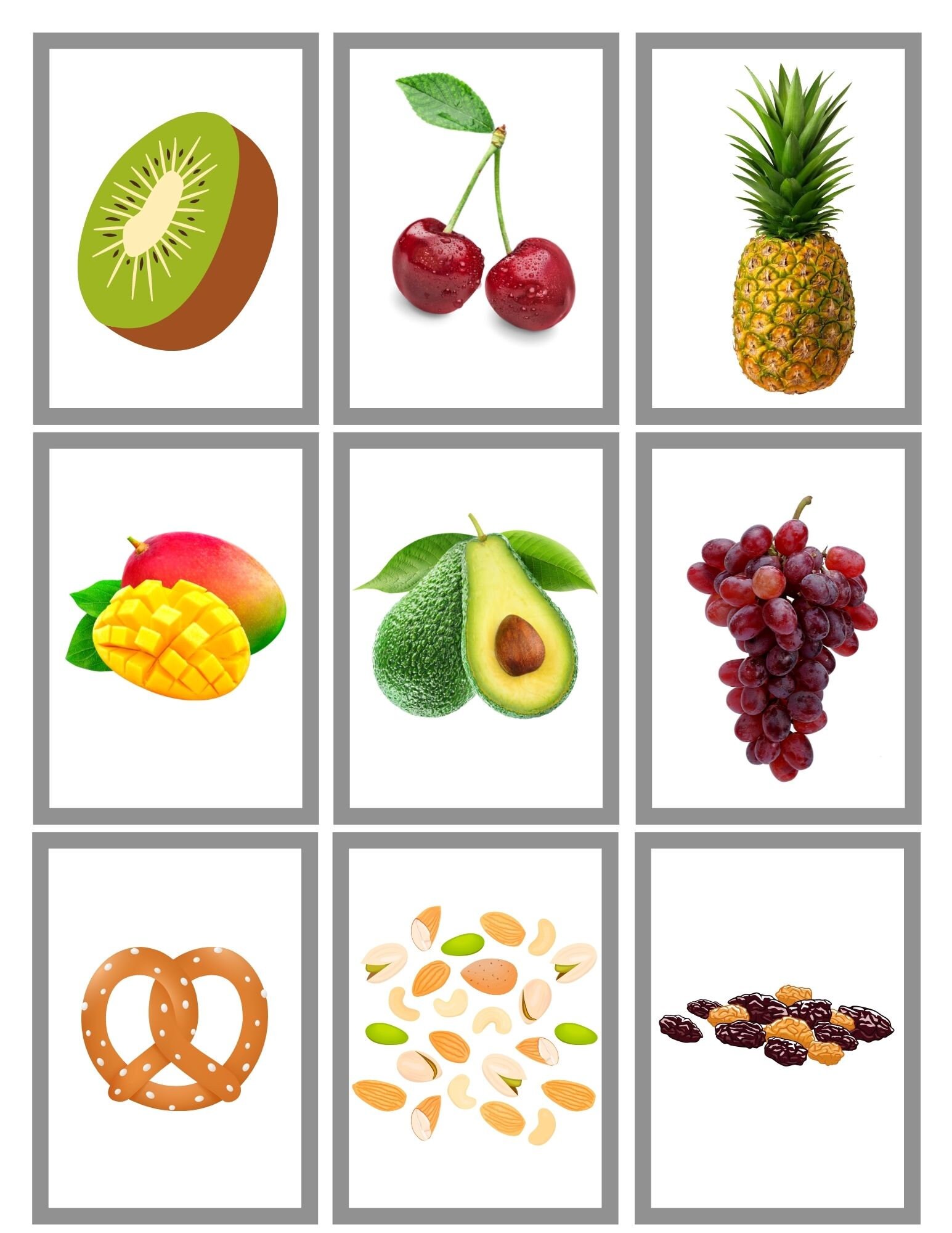 Pictorial Food Printable Cards Digital Download, Speech Development ...