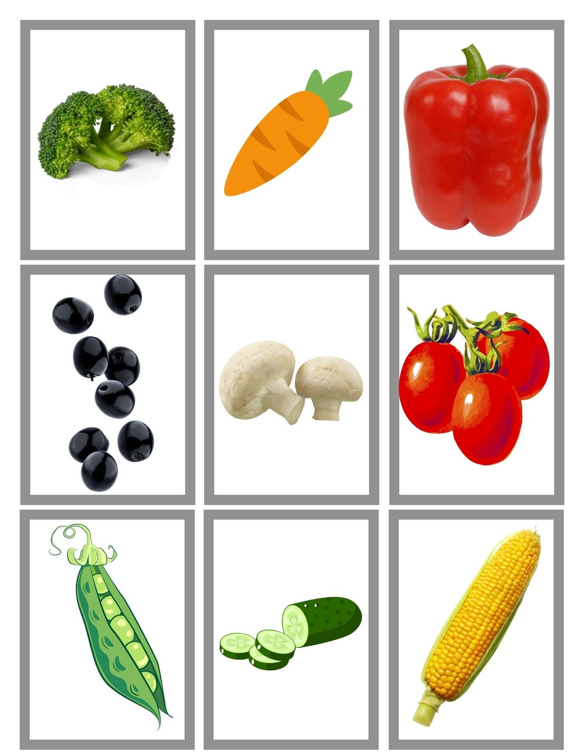 Pictorial Food Printable Cards Digital Download, Speech Development ...