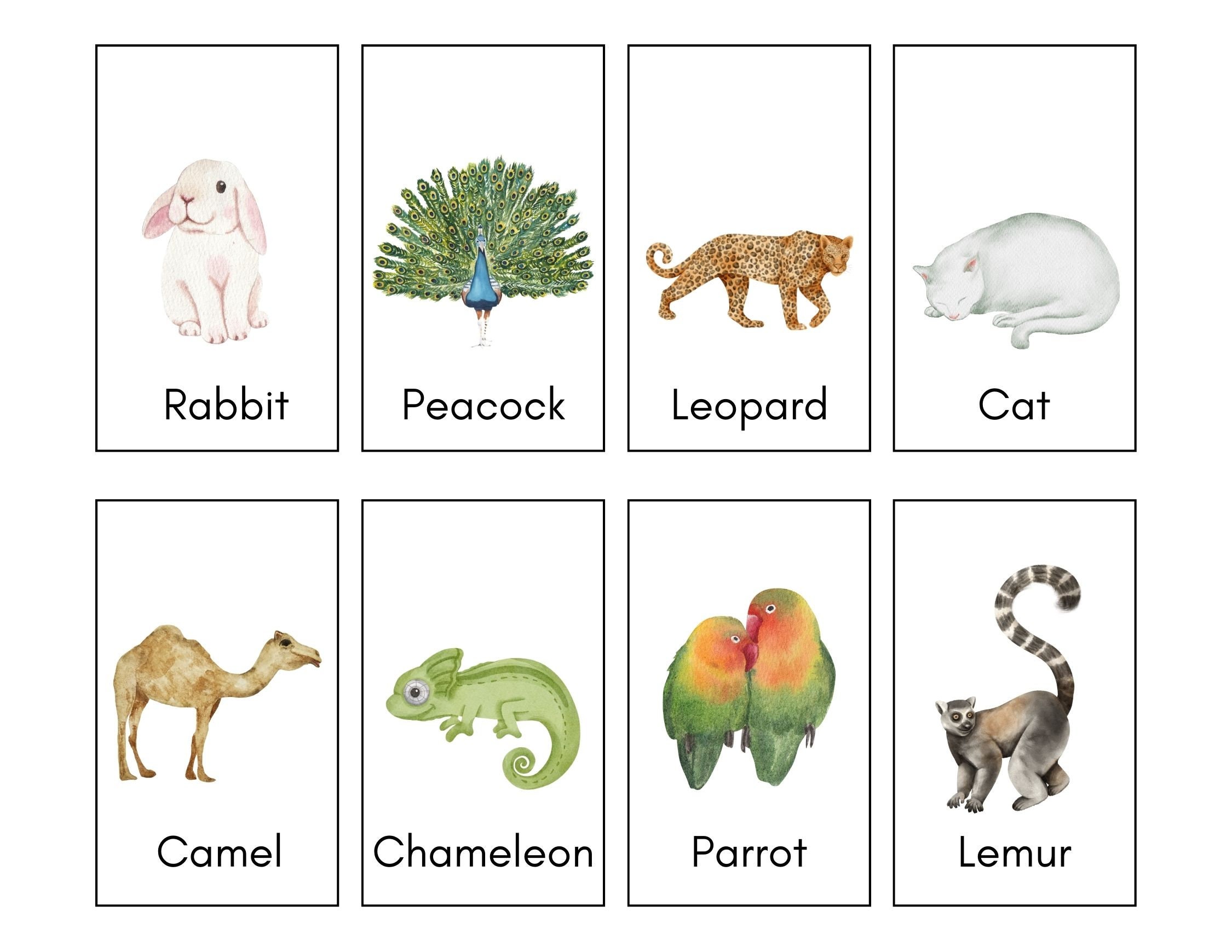 Printable Animal Themed Memory Game | Fun and Educational Game for Kids ...