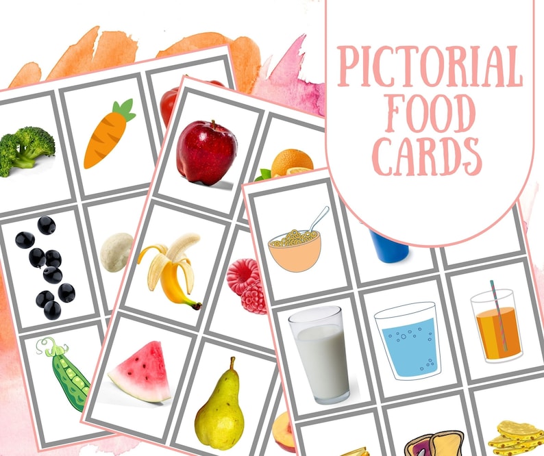 Pictorial Food Printable Cards Digital Download, Speech Development ...