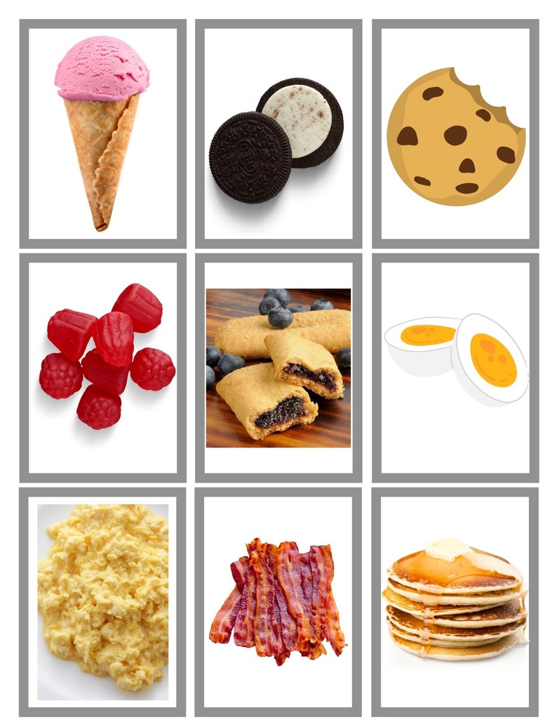Pictorial Food Printable Cards Digital Download, Speech Development ...