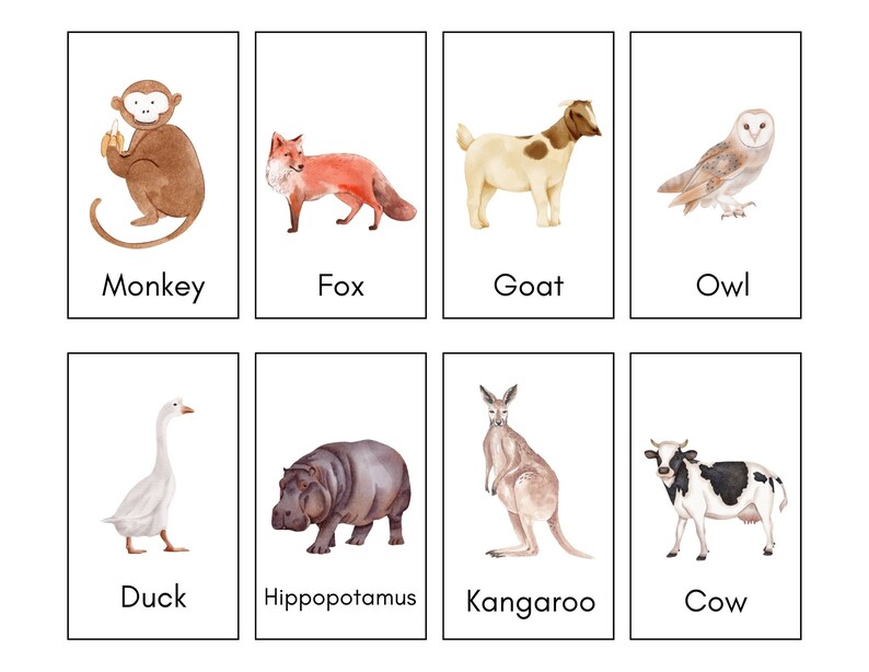 Printable Animal Themed Memory Game | Fun and Educational Game for Kids ...