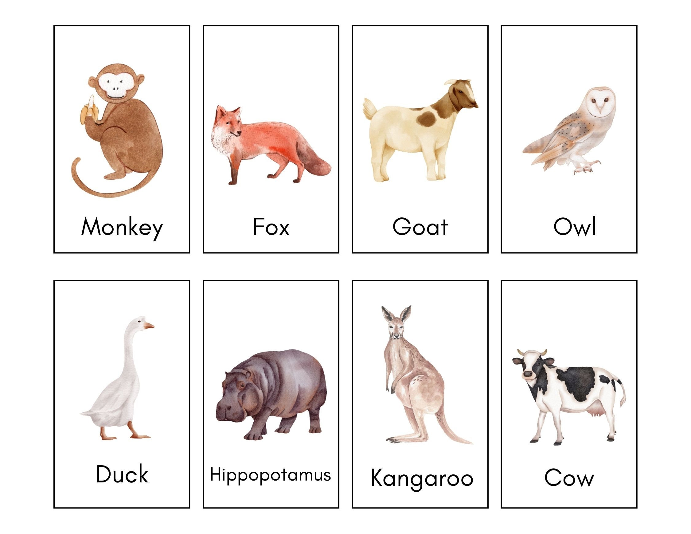 Printable Animal Themed Memory Game | Fun and Educational Game for Kids ...