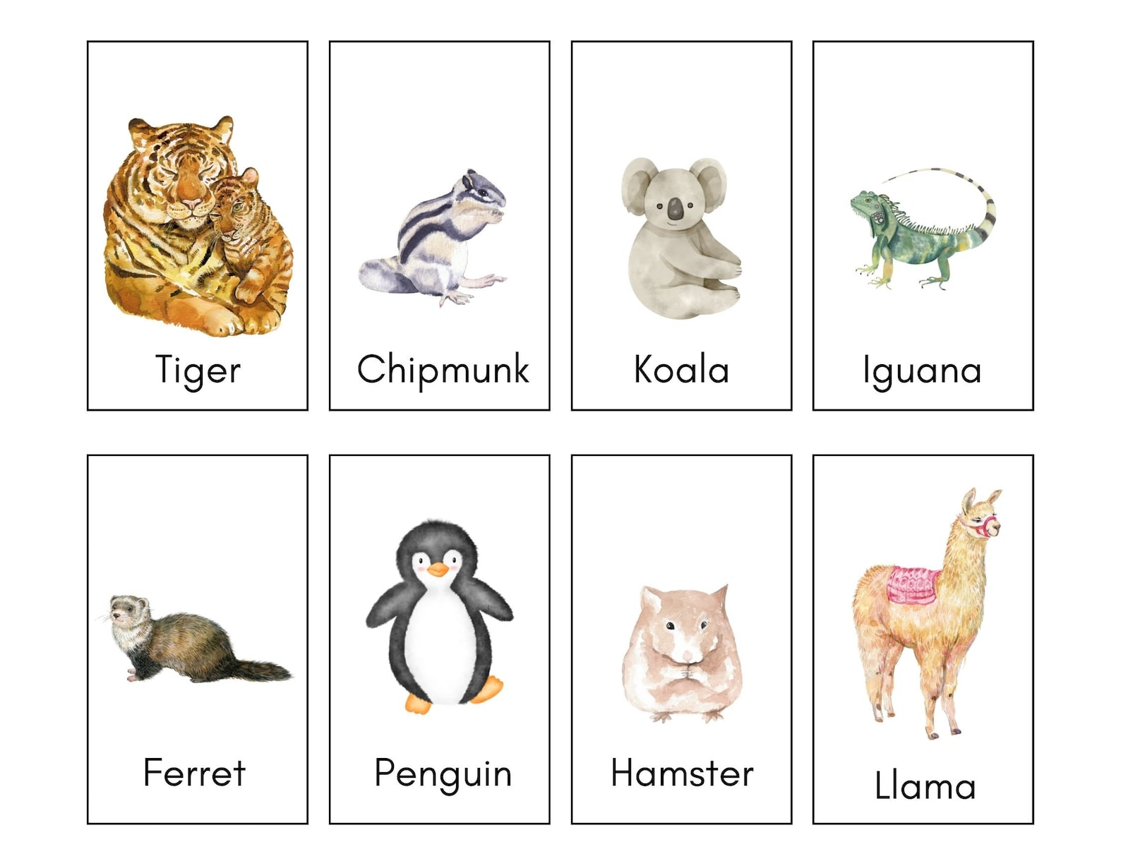 Printable Animal Themed Memory Game | Fun and Educational Game for Kids ...
