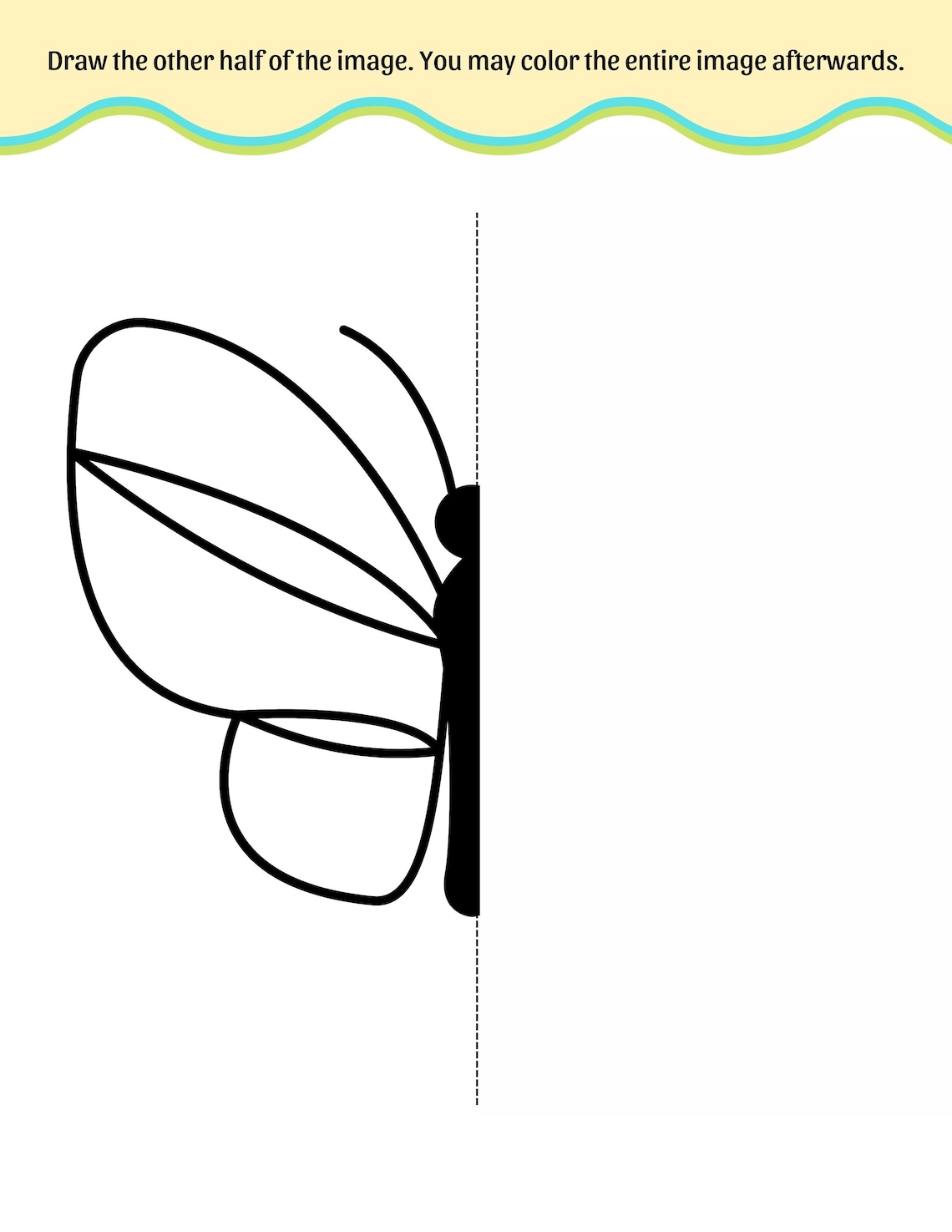 Printable Symmetry Drawing Activity, Digital Symmetry Drawing Activity ...