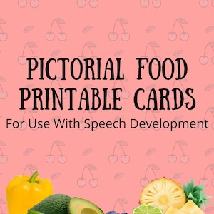 Pictorial Food Printable Cards Digital Download, Speech Development ...