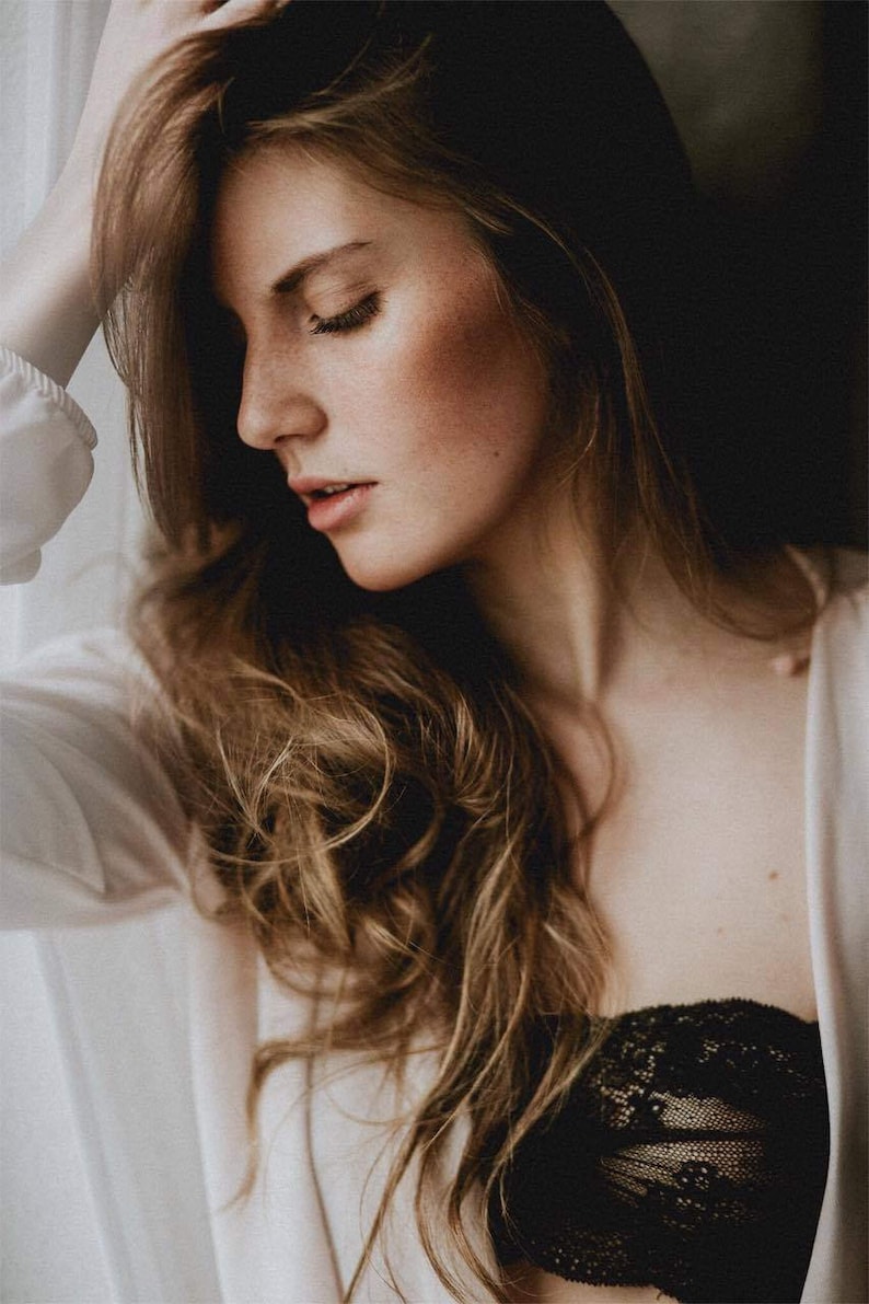 Bra Lingerie 20's Black // Undies in Sheer Soft French Lace Handmade of ...