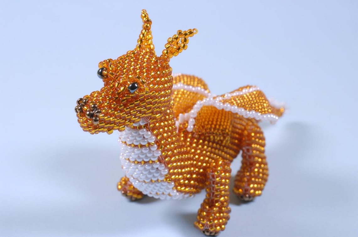 3D Seed Bead Dragon Pattern | Helios | Peyote | Miyuki Beads | PDF Instant Download - Etsy