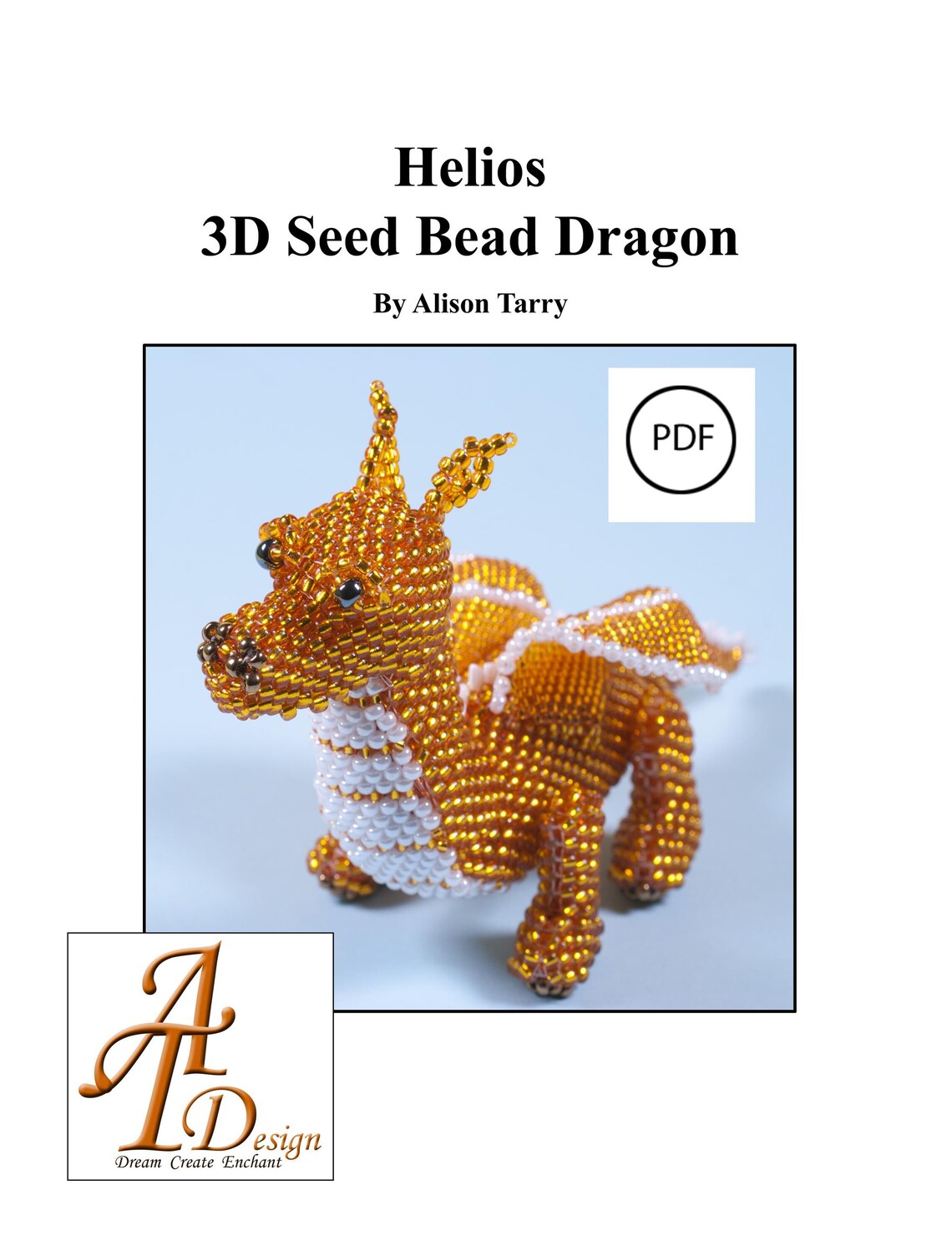 3D Seed Bead Dragon Pattern | Helios | Peyote | Miyuki Beads | PDF ...