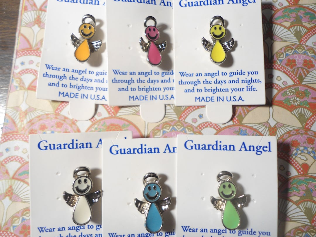 5 Assorted Guardian Angel Pins - Etsy