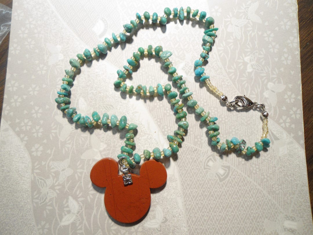 1 Disney Mickey Mouse 16" Turquoise Necklace - Etsy