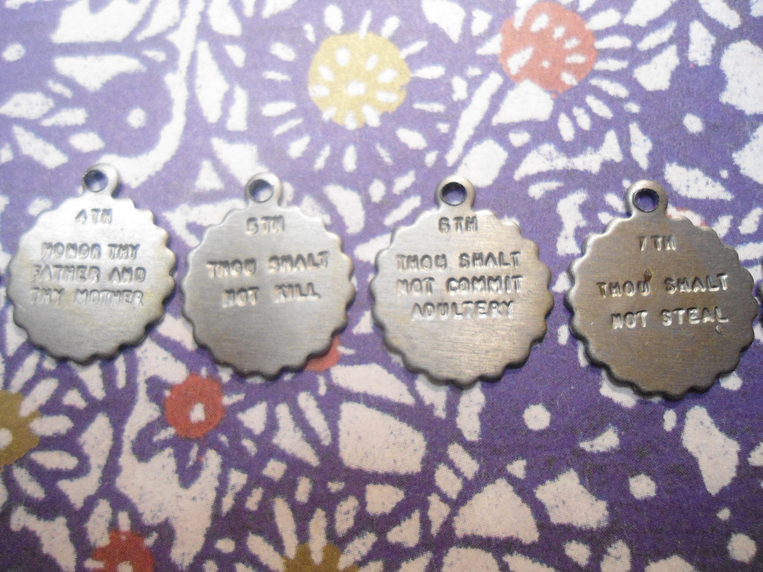 1 Set of Steel Alloy Ten Commandments Charms Pendants - Etsy