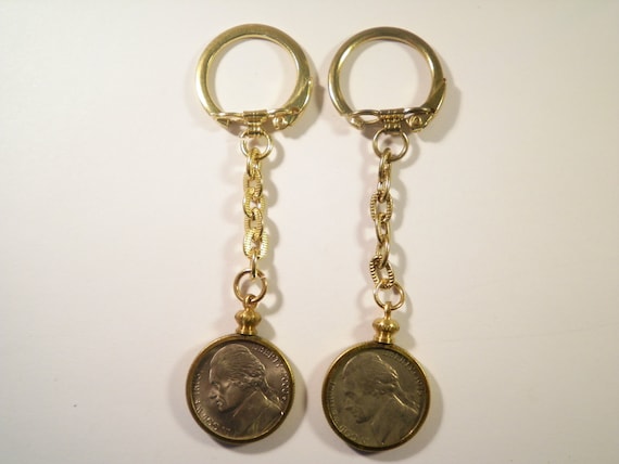 1 Brass Coin Holder Bezel Key Chain With U.S. Nickel | Etsy