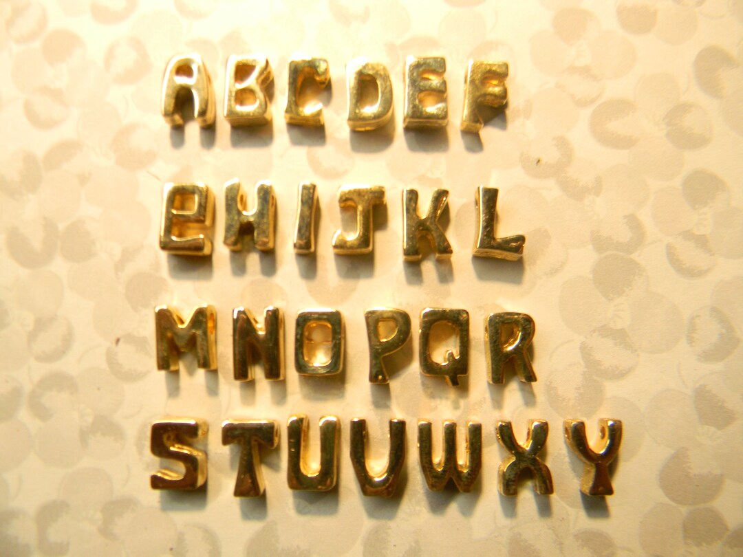 25 Goldplated Letters of the Alphabet With Hole - Etsy