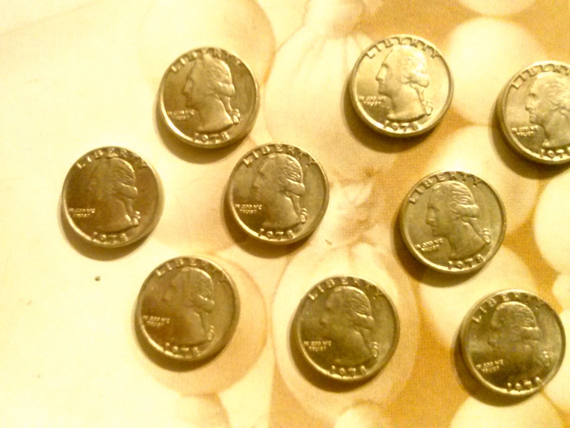 6 Silverplated Quarter Dollar Coin Charms | Etsy