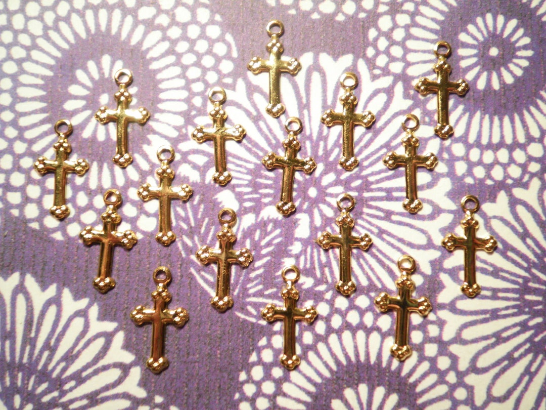 12 Goldplated English Crosses - Etsy