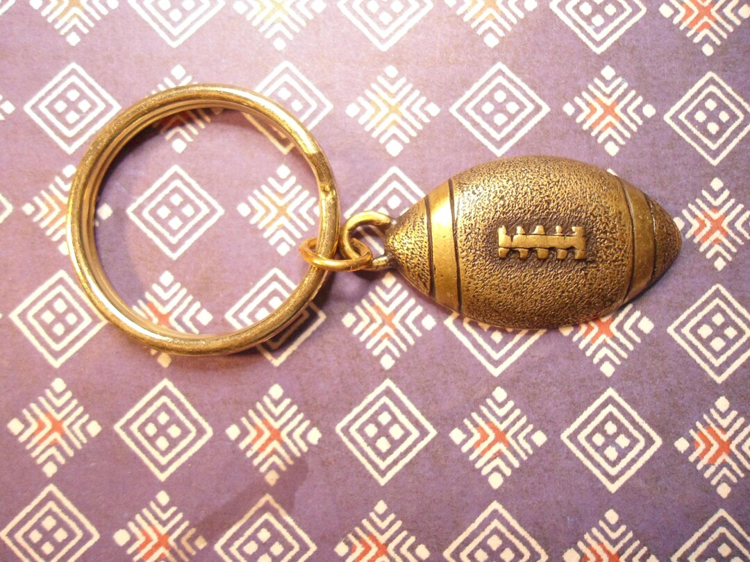1 Antique Brass Plated NFL Football Key Ring - Etsy