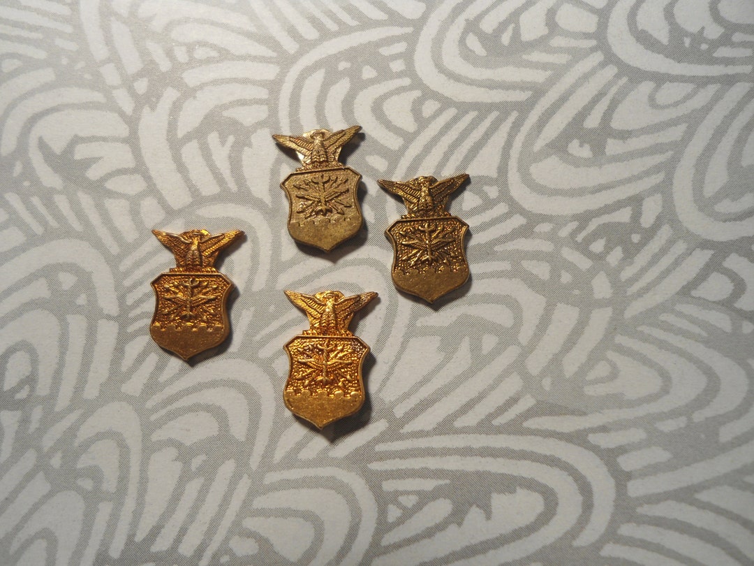 4 Brass 12mm Air Force Lapel Pins No Pin - Etsy
