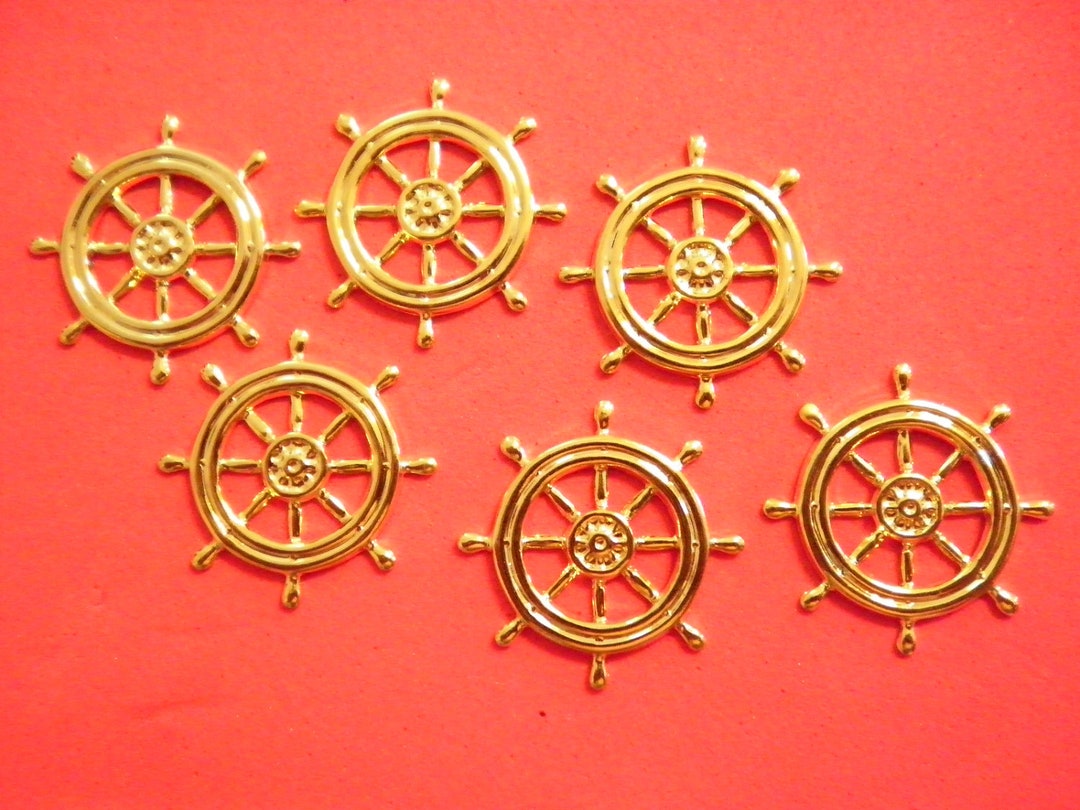 6 Vintage Goldplated 25mm Ships Wheels - Etsy