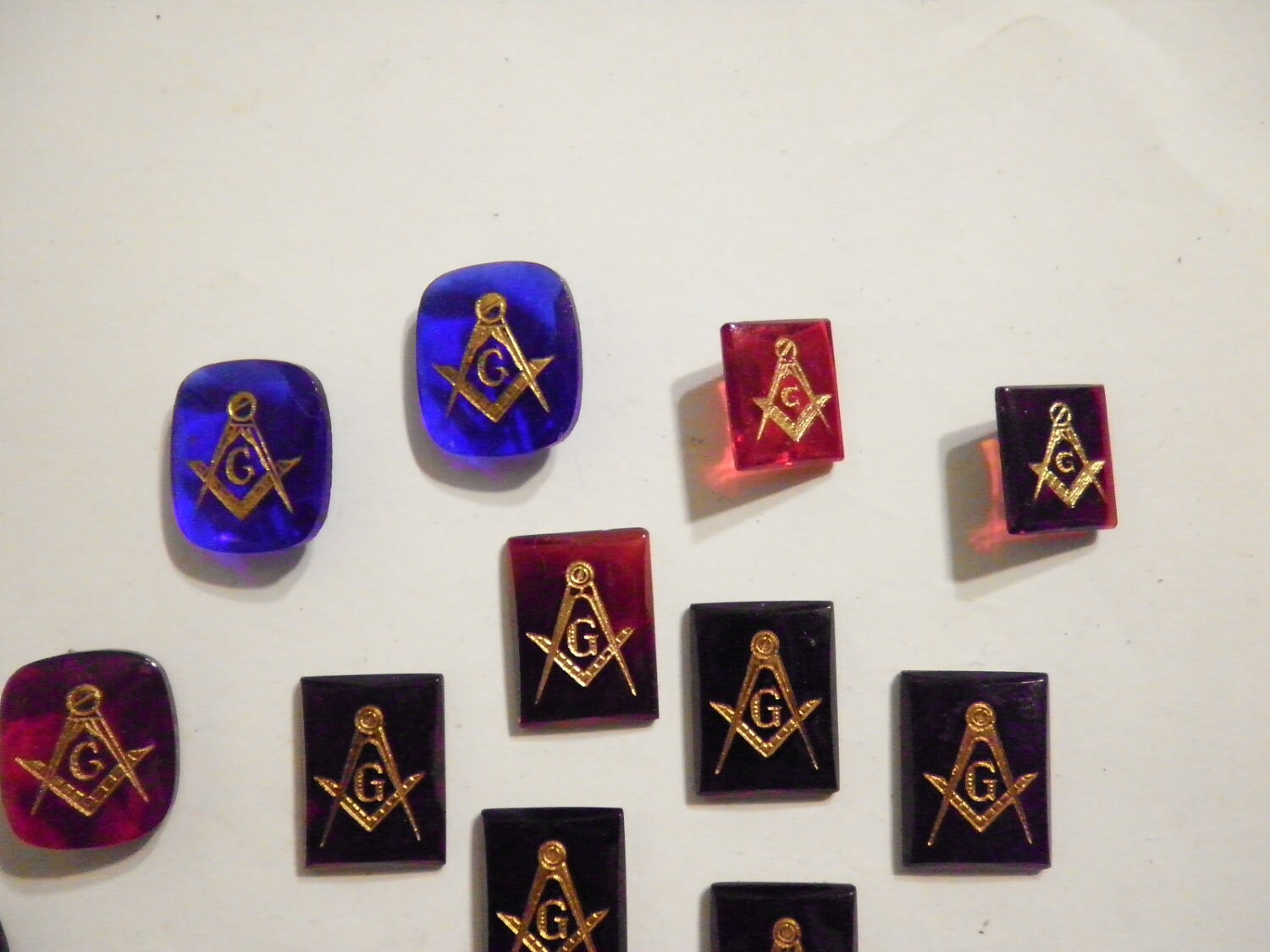 1 Lot of 12 Assorted Vintage West German Glass Masonic Stones | Etsy