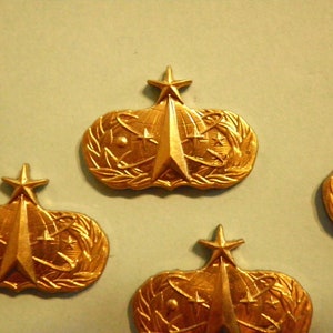 6 Vintage Brass 3/4" Occupational Airforce Senior Space and Missle ...