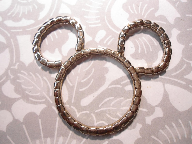 1 Disney Silverplated Rhinestone Studded Mickey Mouse Pendant - Etsy