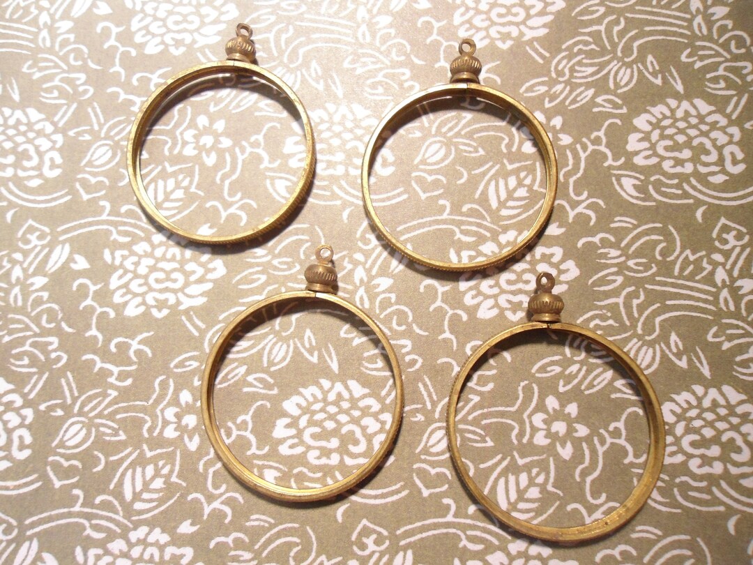 4 Brass 33mm Coin Bezels Coin Holders - Etsy
