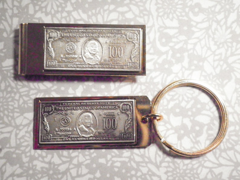 1 Goldplated 100 Dollar Bill Money Clip and Key Ring Set - Etsy