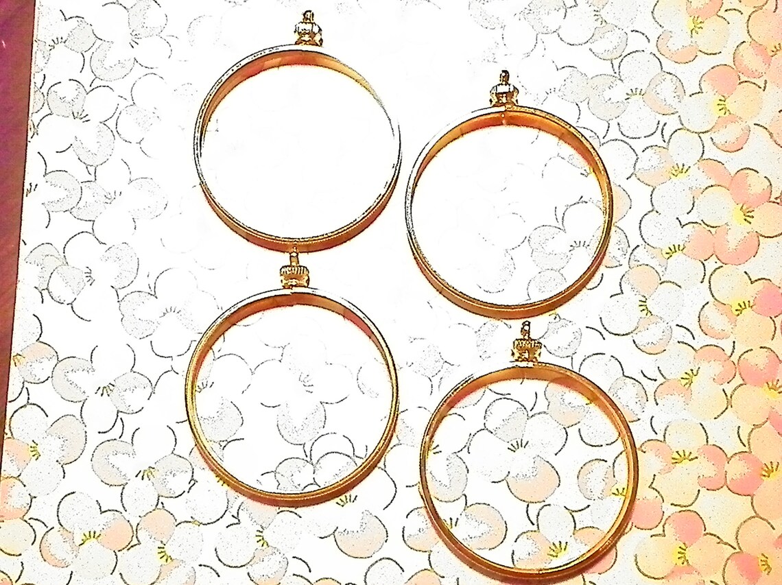 2 Goldplated 40mm Coin Bezel Coin Holder - Etsy