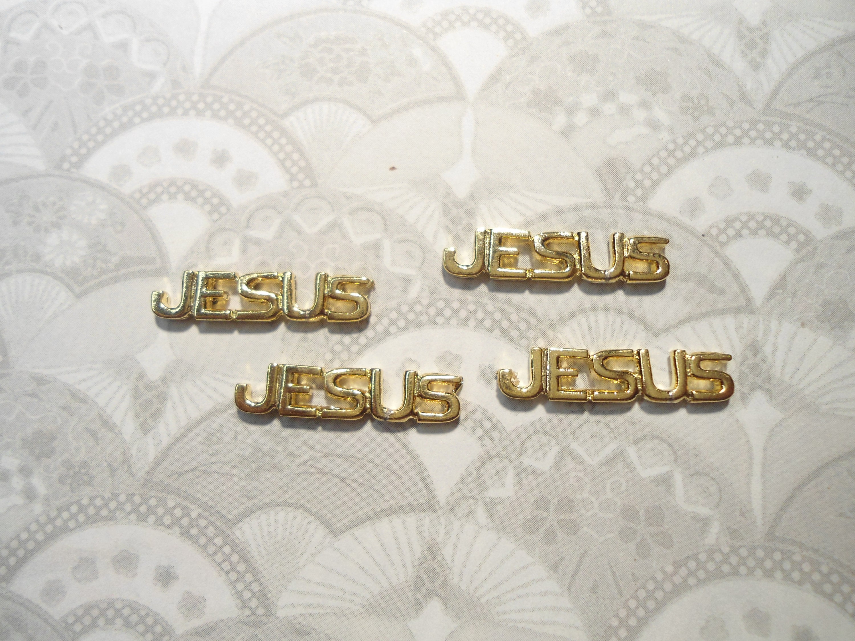 4 Goldplated Jesus Name Words Letters | Etsy