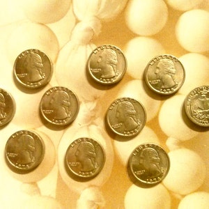 6 Silverplated Quarter Dollar Coin Charms - Etsy
