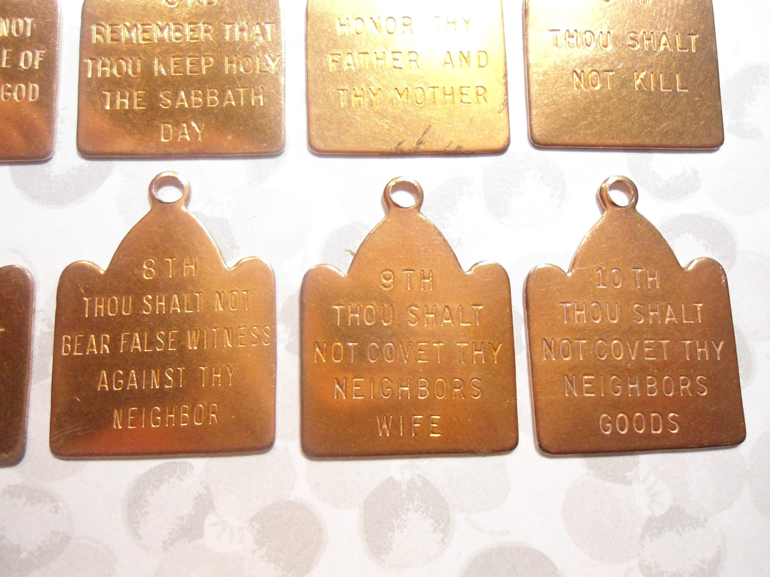 1 Set of Coppercoated Ten Commandments Pendants - Etsy