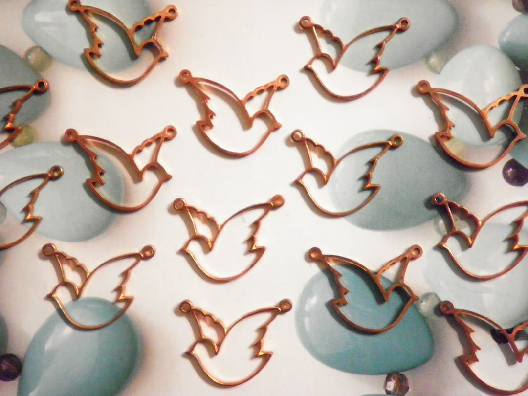 24 Vintage Copper 20mm Open Bird Connectors - Etsy