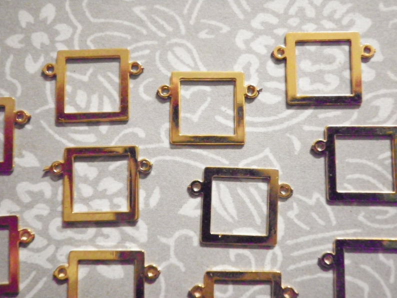 14 Vintage Goldplated 10mm Picture Frame Connectors with 2 | Etsy