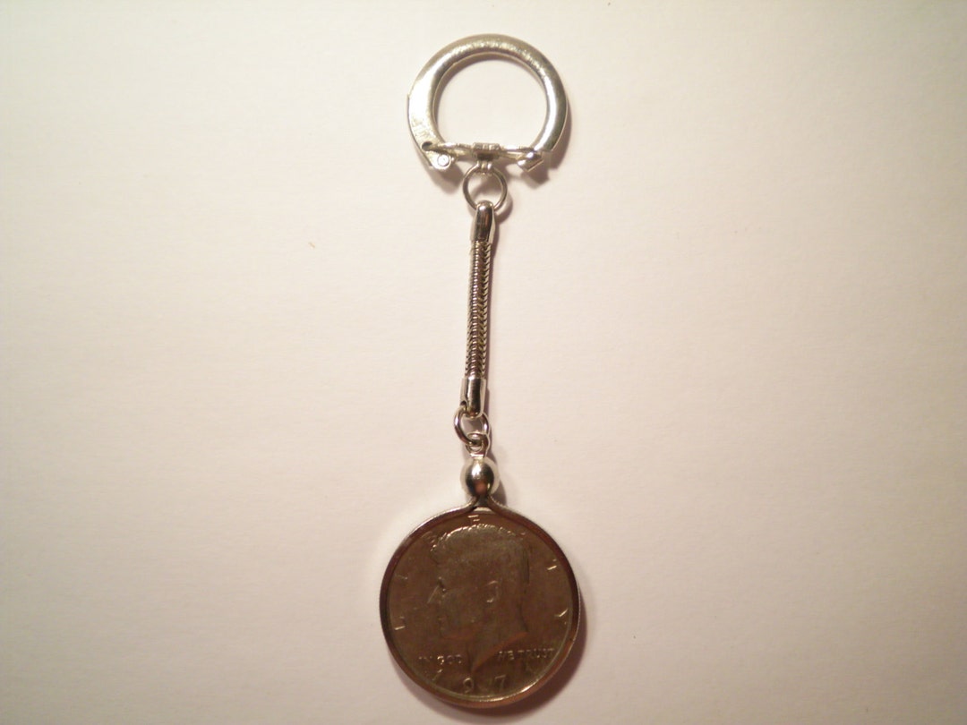 1 Silverplated Kennedy Half Dollar Coin Holder Key Ring - Etsy