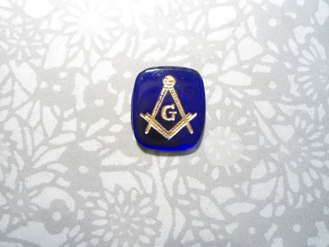 1 Vintage West German Glass 16x14mm Blue Masonic Stone - Etsy